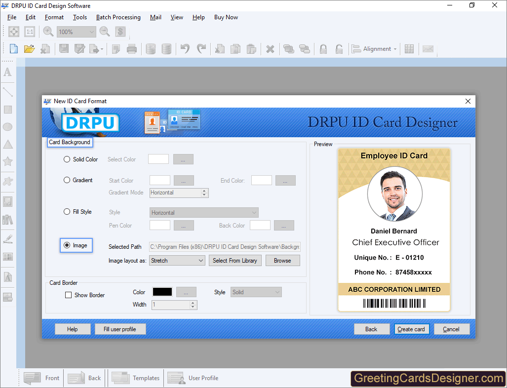 ID cards designer software design employee identification cards maker ...